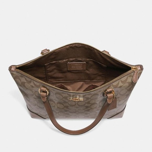 Coach | Bags | Coach Zip Top Tote In Signature Canvas | Poshmark